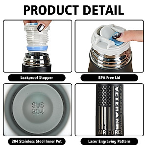 qchdln 17 OZ Veteran Bullet Tumbler with Lid - Ideal Gifts for Men Father's Day, Birthday, Veterans Day, Christmas - Perfect for Air Force, Navy, Army, Military & Veterans Cup