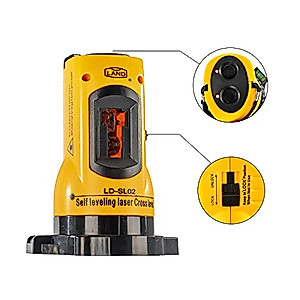 LAND Laser Level Kit Class Laser Ⅱ,Self-Leveling laser Cross Level,Horizontal and Vertical Points Rotatable 360 Degree Suitable for interior design（Lightweight Tripod,Battery Included ）