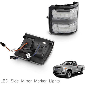 Led Side Mirror Marker Lamp For Ford F250 F350 F450 F550 2008 2009 2010 2011 2012 2013 2014 2015 2016 Super Duty Switchback White Led Driving Parking Light Amber Led Turn Signal Light Smoke Lens