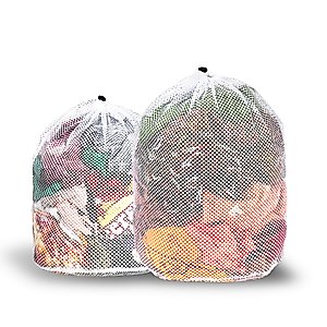 simarro 2Pcs Large Laundry Mesh Bags, Reusable Laundry Bag with Drawstring Travel Laundry Bag Heavy Duty Dirty Clothes Washing Machine Bag for Cloths Blouse Underwear(23.6x19.7inch+31.5x23.6inch)