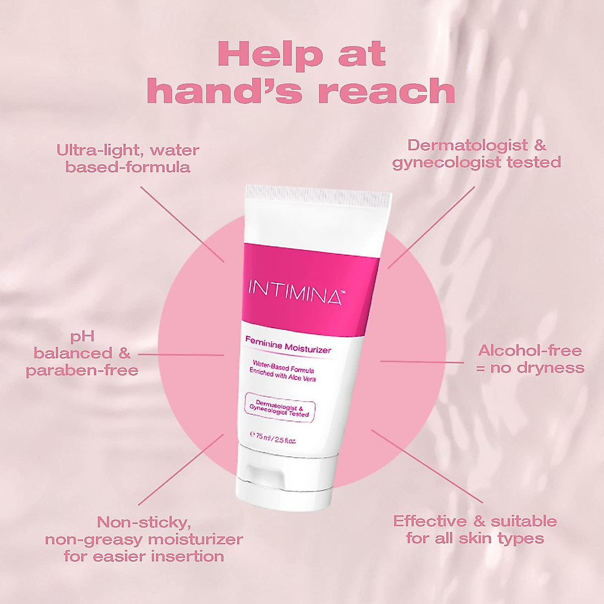 Intimina Feminine Moisturizer - Vaginal Moisturizer - Personal Lubricant for Women Water Based Lubrication for Toys, Kegel Balls, and Menstrual Cups