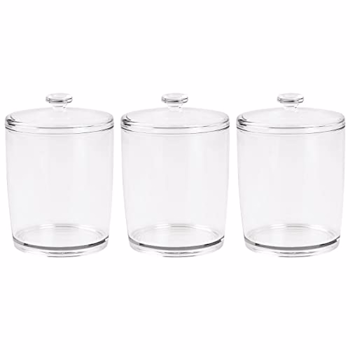 mDesign Plastic Laundry Shelf Storage Organizer Jar Holder Set for Laundry Room Storage - Holds Detergent Powder, Pods, Clothes Pins, Dryer Sheets, Scent Boosters - 3 Pack - Clear
