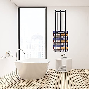 Wall Towel Rack for Rolled Bath Towels,New Upgrade 3 Bar Towel Racks for Bathroom Wall Mounted,Bath Towel Holder,Bathroom Organizer,Bathroom Towel Storage,Washcloths in Small Bathroom/RV/Camper