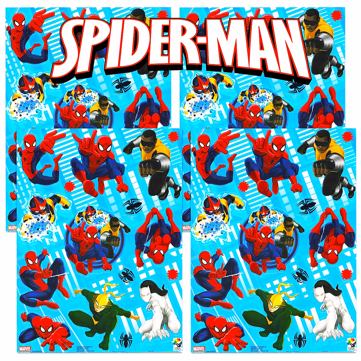 Marvel Spiderman Window Clings Party Decorations Bundle - 64 Marvel Spiderman Window Decals Stickers Decorations (Room Decor Pack)