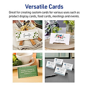 Avery Printable Large Tent Cards, Laser & Inkjet Printers, 50 Cards, 3.5 x 11 (5309)