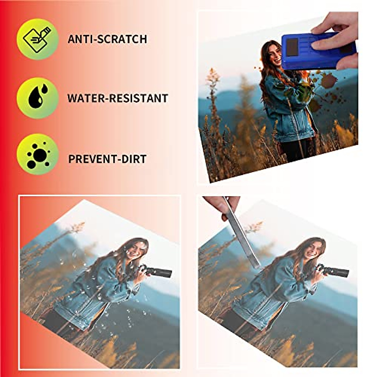 Hartwii 5mil Laminating Pouches 200Sheets Variety Pack Laminating Sheets Letter, Photo, Card, Notecard, ID Badge and Business Card Dry-Erase Friendly Sheets Crystal Clear Laminated Finish