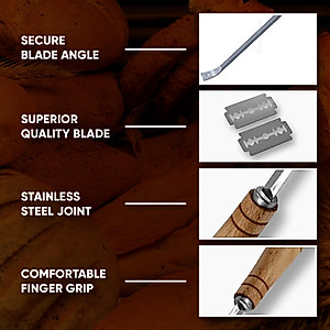 Scooken Bread Lame Knife 10 Blades - Sourdough Scoring Tool for Bread Making - Bread Scoring Tool for Bread Lame Cutter - Bread Knife for Homemade Bread - Sourdough Bread Baking Supplies