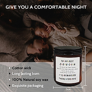 QGFM Cousin Gifts for Women Candles,Best Cousin Gifts for Women,Cousin Birthday Gifts,Cousin Going Away Lavender Scented Candles Gifts