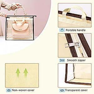 CINPIUK 8 Pack Handbag Dust Bags Clear Purse Storage Organizer for Closet, Hanging Zipper Storage Bag for Handbags