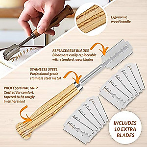 Bread Bosses Bread Bakers Lame Slashing Tool -Dough Making Slasher Tools Baking Sourdough Bread Starter Jar Scoring Knife Razor Cutter Slashing Tool Accessories for Cutting Supplies -Great As A Gift