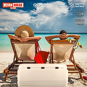 NeverBreak Parts - 3 Pack Black Igloo Cooler Hinges Replacement with Screws | High Strength Igloo Cooler Replacement Parts | Igloo Parts kit for ice chests