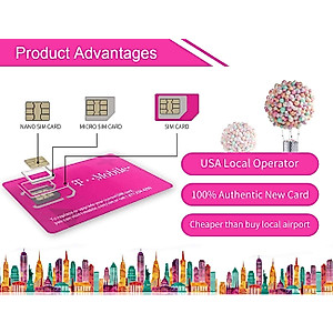 (2 Pack) Authentic Official T-Mobile SIM Card Micro/Nano/Standard GSM 4G/3G/2G LTE Prepaid/Postpaid Starter Kit Unactivated Talk Text Data & Hotspot