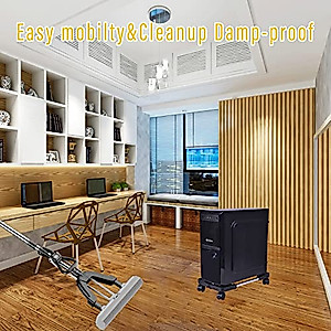 Computer Tower Stand, PC Stand, Adjustable CPU Holder Stand with 4 Silent Locking Caster Wheels, PC Stand Shelf for Floor, Mobile PC Tower Stand Fits Home Office Most PC Under Desk