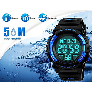 MJSCPHBJK Boys Digital Sports Watch, Kids Watch, Waterproof LED Alarm Calendar Analog Watches for Children