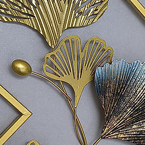 AYOUSENFAN Gold Metal Wall Decor Deer and Leaf Metal Art Wall Decor Design 70x22x0.4 Inch 3D Large Metal Wall Art for Living Room Easy Install Wall Sculptures Home Decor (3Pcs)