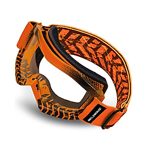 BELINOUS Kid Riding Goggles for ATV Dirt Bike Motorcycle Motorcross MX, UV Protectioin, Youth Dirt Bike Goggles for Kids 3-12 with Soft Strap, Orange