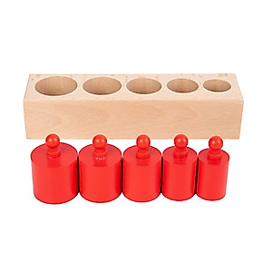 Adena Montessori Knobbed Cylinders Blocks Home Preschool Toys (Colorful Knobbed Cylinders)