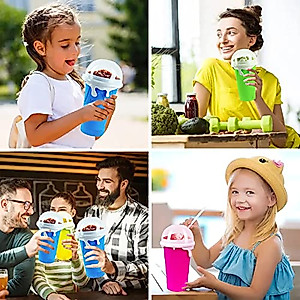 Nenkarn Slushy Maker Cup, Upgrade 17oz/500ml Slushie Cup, Quick Frozen Magic Cup, Double Layers Slushie Maker Cup, Cool Stuff Birthday Gifts for Kids (Rose)