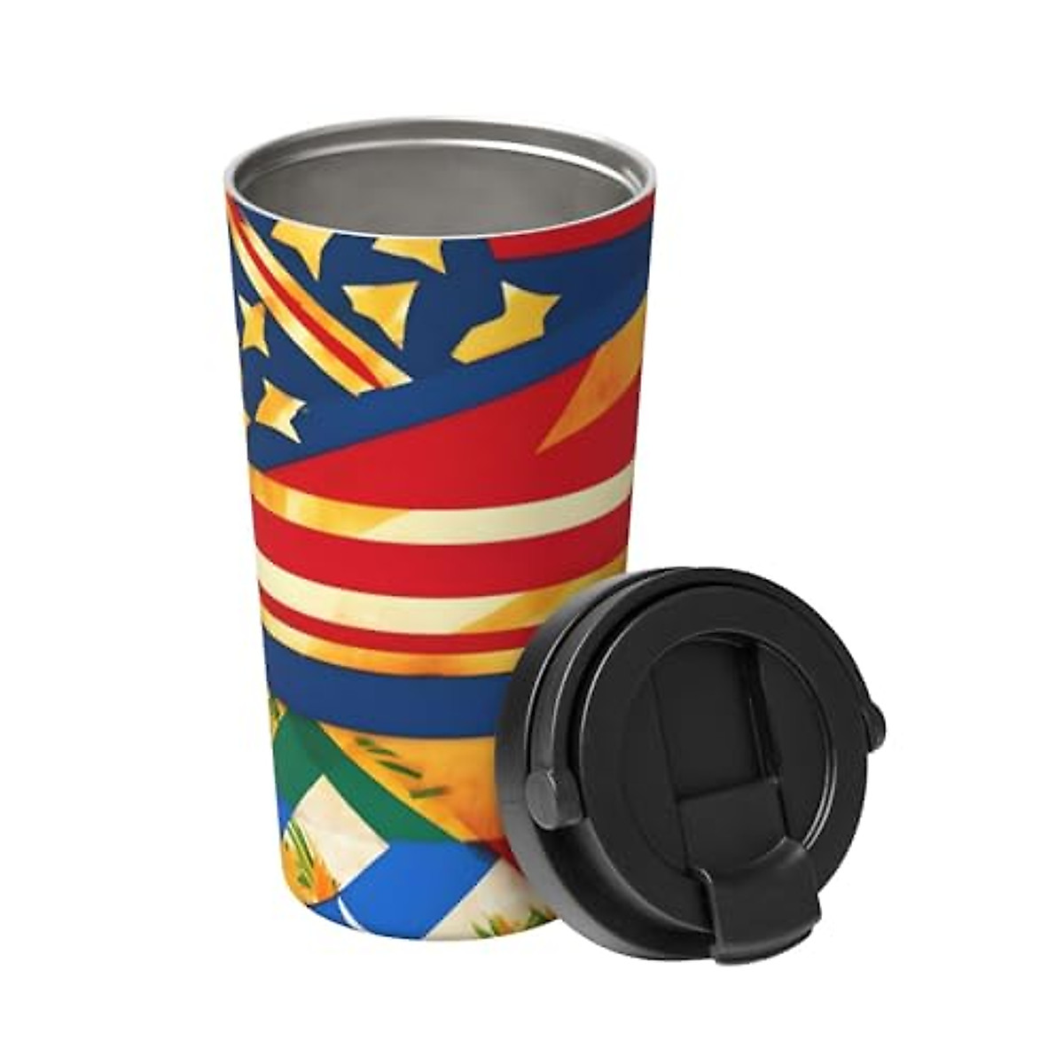 WANGZHAO Native Hawaiian Flags Print Double Wall Stainless Steel Vacuum Insulated Tumbler Cup Home Thermal Cup