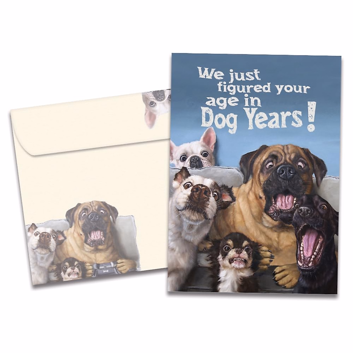 Tree-Free Greetings - Humorous Birthday Cards - Artful Designs - 1 Card + Matching Envelopes - Made in USA - 100% Recycled Paper - 5"x7" - Dog Years (GO61211)