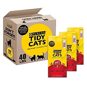 Purina Tidy Cats Clumping Cat Litter, 24/7 Performance, Clay Cat Litter, Recyclable Box - (Pack of 3) 13.33 lb. Bags