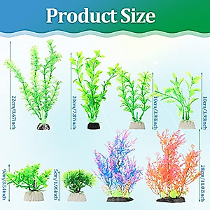 58 Pcs Artificial Aquarium Plant Plastic Fish Tank Decorations Fish Tank Accessories Aquatic Turtle Tank Accessories for Household and Office Aquarium Simulation, Small to Large