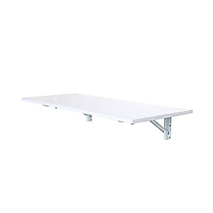 Zytty Folding Wall Desk, Wall Desk Fold Down Wall Mounted Desk for Small Space, Floating Desk, White, 35.4 x 15.8 inch