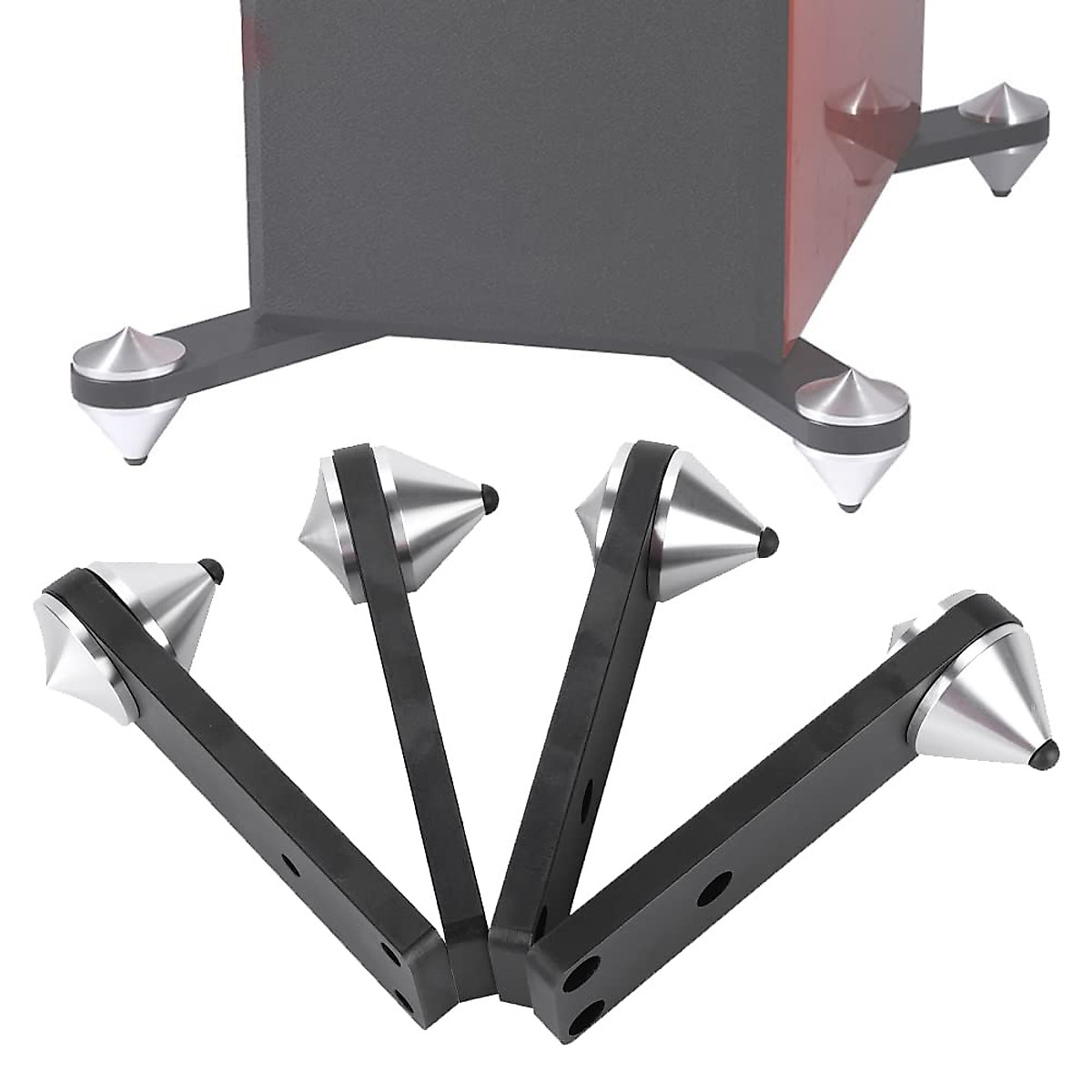 Tangxi 4PCS Speaker Shockproof Bracket, Adjustable Combined Type Audio Speaker Foot, Subwoofer Shockproof Spike Bracket for Modular Speaker, Speaker Base, Power Amplifiers