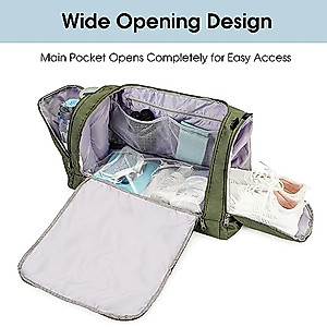 Gym Bag for Women Men Sports Backpack with Wet Pocket & Shoes Compartment Travel Duffle bag with Toiletry Bag Weekender Overnight Bag Carry On Backpack Army Green