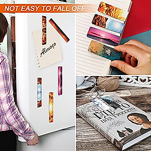 MWOOT 30 Pcs Natural Scenery Magnetic Bookmarks, Magnet Page Markers Set for Book Lovers, Creative Landscape Magnetic Page Clips Bookmark for Kids Students School Reading Supplies (30 Styles,6x2CM)