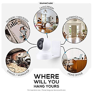 BRAINWAVZ Wall Mount for Reolink E1 Zoom Security Camera - Easy to Install Adhesive, No Tools Needed, No Mess, No Drilling, Strong Adhesive Holder, White