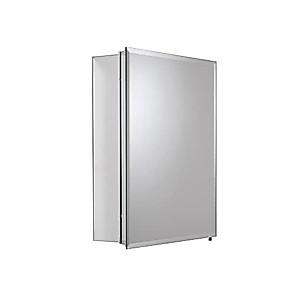 Croydex Winster 20-Inch x 16-Inch Recessed or Surface Mount Medicine Cabinet with Hang 'N' Lock Fitting System, Aluminum, Silver