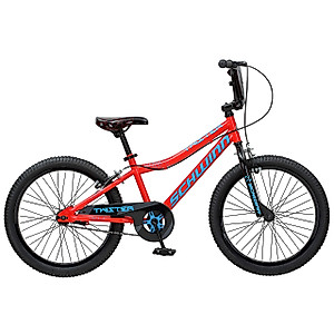 Schwinn Twister Kids BMX Style Bike, Boys and Girls, 20-Inch Wheel, Single Speed, Age 7-13 Year Old, Handlebar Pad and Number Plate Included, Rider Recommended Height 48-60 Inch, Red