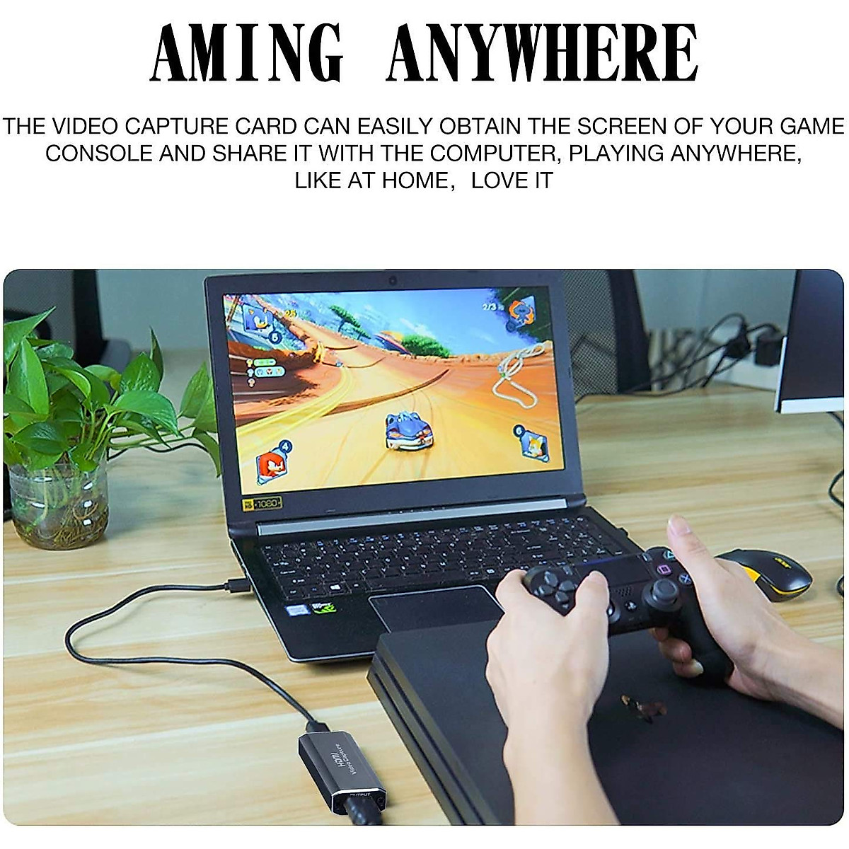 Audio Video Capture Card 1080P 30Hz HDMI to USB 2.0 Capture Card Record via DLSR for Gaming Streaming Live Broadcasting Teaching