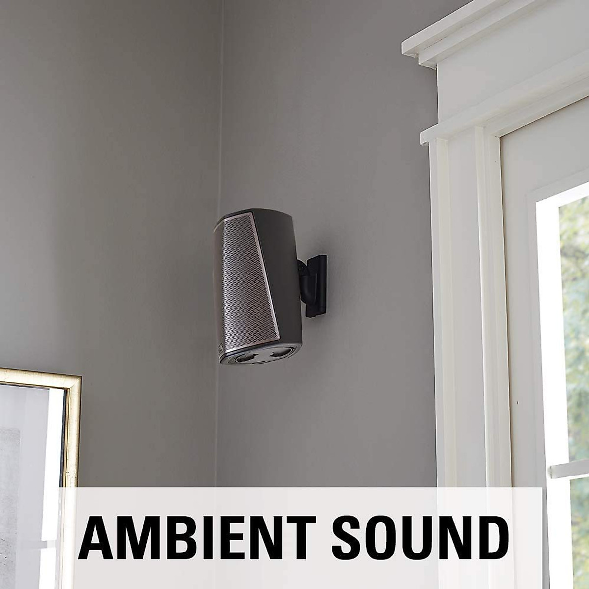 Sanus Universal Speaker Wall Mount for Small Speakers Compatible with Bose, Harmon Kardon, JBL, KEF, Klipsch, Roku, Polk, Sony & Others - Pair