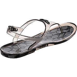 COACH Women's Natalee Jelly Sandals Black Rubber 8 B - Medium
