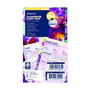 Filofax Personal Illustrated Floral Week on 2 Pages 2022 Diary Pack
