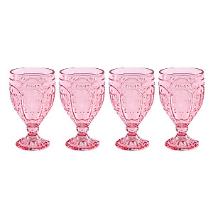 Fitz and Floyd Trestle Goblet, 4 Count (Pack of 1), Blush