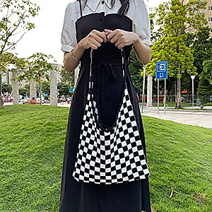 Hobo bag for women contrast color large capacity tote bag shoulder bag women's trendy knitted bag