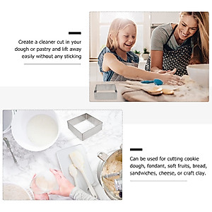 KESYOO Mousse Pan Cake Ring Square Mousse Ring 8- Inch Square Non- Stick Seamless Stainless Steel Cake Cake Baking Supplies Baking Rings Cake Rings Square