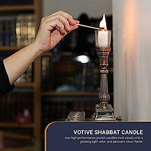 Only Kosher Candy Neronim 6 Hours Burning Time Votive Shabbat Candle, Traditional Shabbos Candles, 72 Pack
