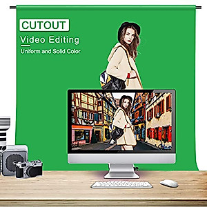 Heysliy Green Screen Backdrop with Stand Kit, 6.5 X 6.5 Ft Portable Green Screen Stand with 5 X 6.5 Ft Greenscreen for Streaming,Video Gaming,Zoom