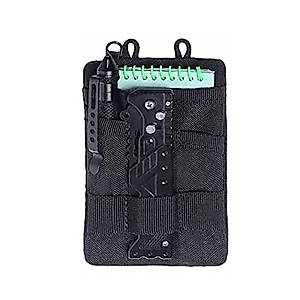 Tool EDC Pouch, EDC Pocket Organizer, Knife Case, EDC Pouch, Pocket Knife Case, Tactical Pouch Storage EDC Gears, Hold Flashlight, Pocket Knife, Tactical Pen, Notebook (Black,Only Bag)