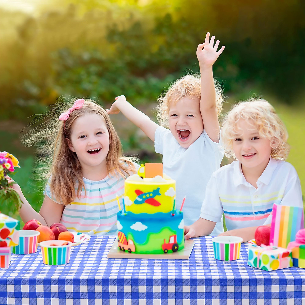 LINPRO 6ft and 8ft Fitted Picnic Table Cover and Bench Covers. These 2 Most Common Sizes Reusable Outdoor Picnic tablecloths with Elastic Will Cover Most Camping Picnic Tables and Folding Tables.