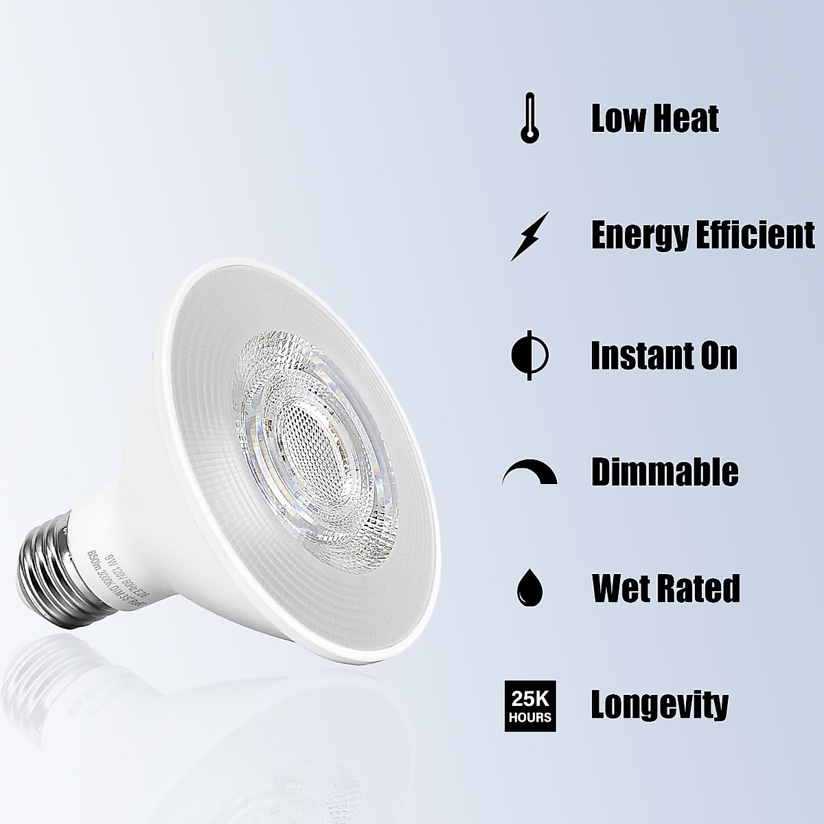 Maelsrlg Dimmable PAR30 Short Neck Flood Light LED Bulb - 9W (75W Equivalent) 3000K Warm White, Indoor and Outdoor LED Spotlight Bulbs, E26 Medium Base, 850 Lumens, 4 Pack