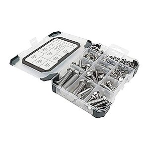 TIMCO TRAY640 Set Screws Nuts Washers – A2 Stainless Steel Tray-206pcs Mixed Tray