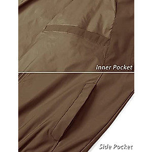 EKLENTSON Mens Jackets Lightweight Collared Golf Bomber Varsity Jackets for Men, Brown, X-Large