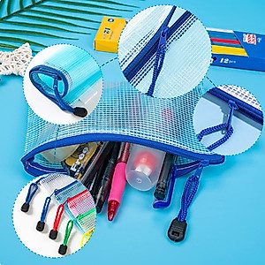 DoTebpa 25 Pcs 5 Colors Small Plastic Zip Document,Clear Plastic Pouch with Zipper for Receipt,Check,Pencil,Mini Tool