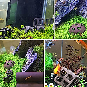 MY MIRONEY 8Pcs Ceramic Shelters Aquarium Ceramic Rock Cave Shelter Shrimp Betta Lizards Hideaway Breeding Cave Cubic Hideout Fish Tank Decor Ornament