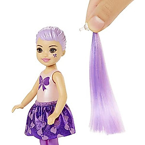 Barbie Color Reveal Chelsea Doll with 6 Surprises: 4 Mystery Bags, Water Reveals Doll's Look & Color Change on Bodice; Glitter Series; [Styles May Vary]
